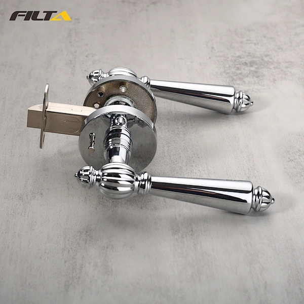 Filta Luxury Brushed Brass Gold Keyless Privacy Passage Bathroom Lever ...